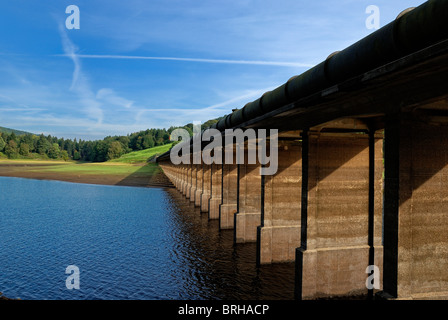 Water supply pipes across ladybower reservoir derwent valley derbyshire ...
