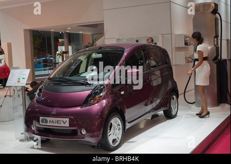 Paris, France, Woman Showing, Paris Car Show, Trade Show, Microcar VIPA ...