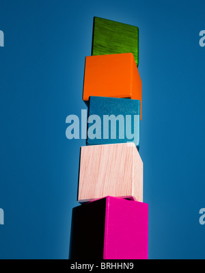 Closeup of colourful building blocks Stock Photo - Alamy