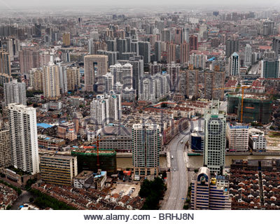 China, Shanghai, Urban Sprawl, Apartment Blocks Stock Photo: 44003402 ...