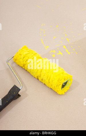 Paint roller with colors close-up Stock Photo - Alamy