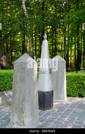 Three country points marks monuments in the place Vaals Stock Photo - Alamy