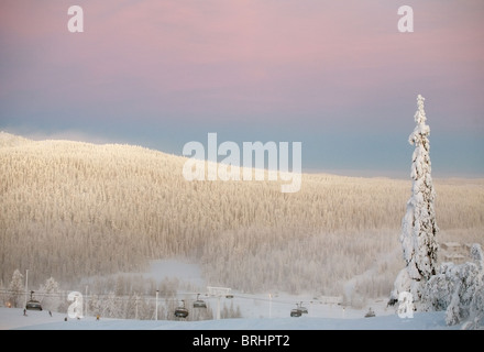 winter forest resort landscape, Ruka, Finland Stock Photo - Alamy
