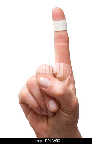 a plaster on the hand finger Stock Photo - Alamy