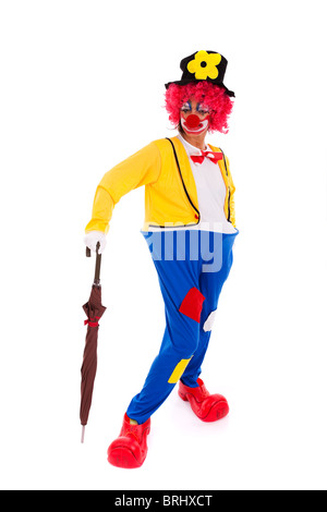 Halloween Party girl isolated over red background Stock Photo - Alamy