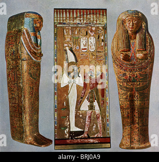 Egyptian God Osiris from the sarcophagus of the lady Madja. The tomb ...
