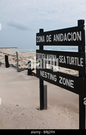 Sea turtle nesting area sign Stock Photo - Alamy