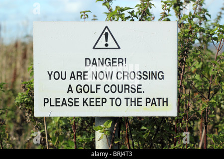 Golf course sign Stock Photo - Alamy