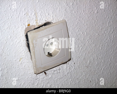 Electrical wall socket loose dangerous unsafe Stock Photo - Alamy
