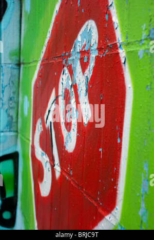 Stop sign painting Stock Photo - Alamy