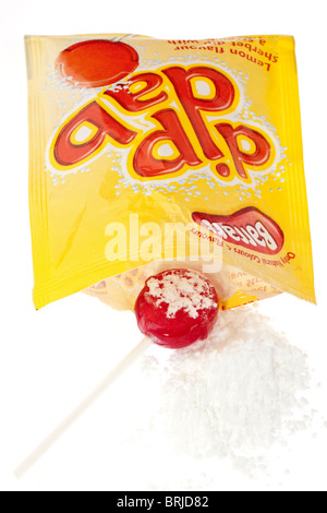 Bag of Barratt Dip Dab lemon flavour sherbet dip and strawberry flavour ...