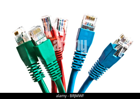 Network plugs isolated on white background Stock Photo - Alamy