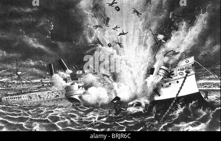 Sinking of the USS Maine, 1898 Stock Photo - Alamy