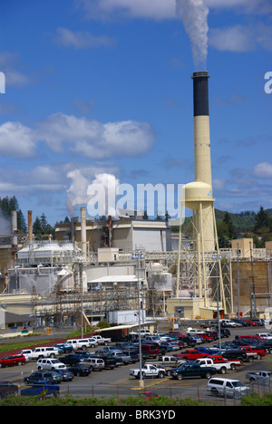 Pulp and paper mill along river, Toledo, Oregon Coast Stock Photo - Alamy
