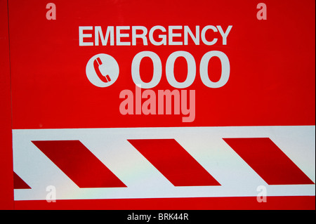 000 triple zero emergency number on fire engine Stock Photo - Alamy