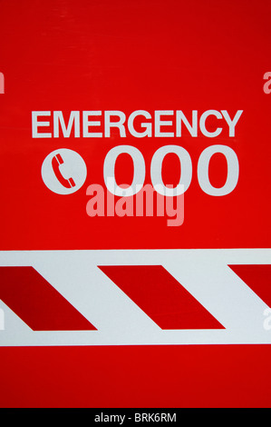 000 triple zero emergency number on fire engine Stock Photo - Alamy