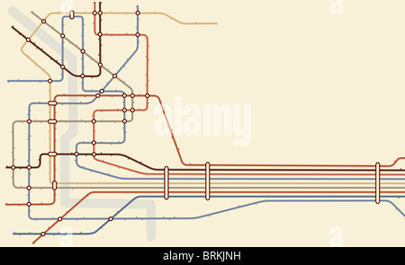 Illustration of a generic color-coded subway train map Stock Photo - Alamy