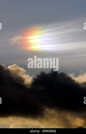 Sun dog (Parhelion) in dark sky Stock Photo - Alamy