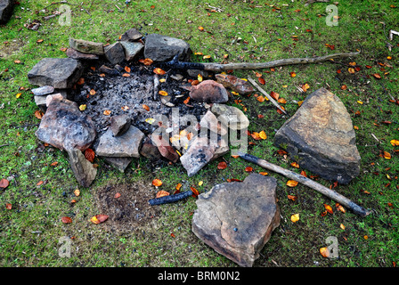 Extinguished camp fire Stock Photo - Alamy