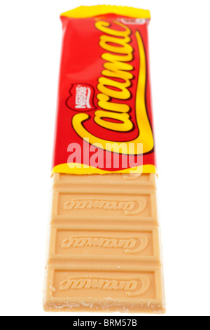 Nestle Caramac Chocolate Bar On Black Background Shot In Studio Stock ...