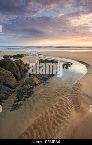 Rock Pools on Woolacombe Beach, Woolacombe Bay, Devon, UK Stock Photo ...