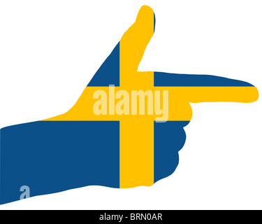 Swedish finger signal Stock Photo - Alamy