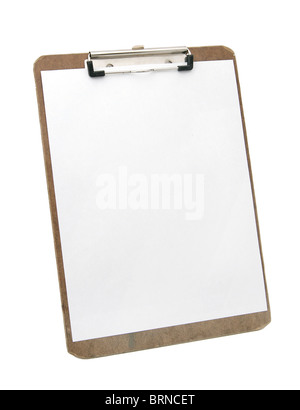 Clipboard with Blank Paper on Wooden Table Stock Photo - Alamy