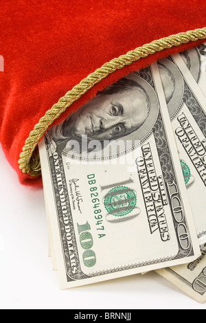 Christmas Stocking and dollars, close up Stock Photo - Alamy