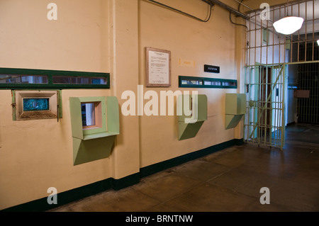 Intercom facility for prisoners and their visitors in prison, Alcatraz ...