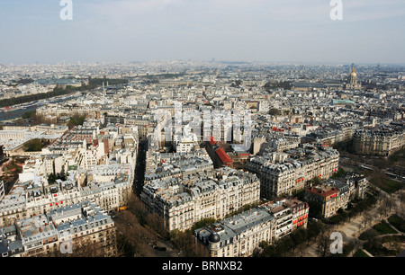 Aerial view of Paris from the second floor of Eiffel Tower Stock Photo ...
