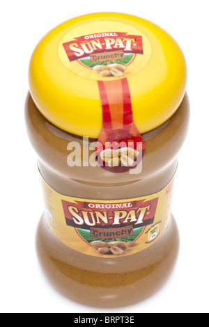 Plastic jar of Sunpat original crunchy peanut butter Stock Photo - Alamy