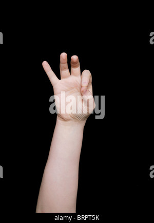 hand sign of number nine, isolated on white Stock Photo - Alamy