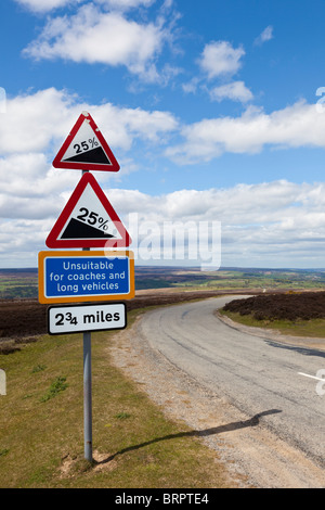 Road sign warning of 25% gradient Stock Photo - Alamy