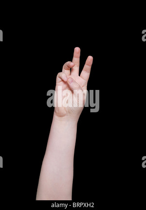 Number SIX in sign language. Deaf and dumb counting the number SIX in ...