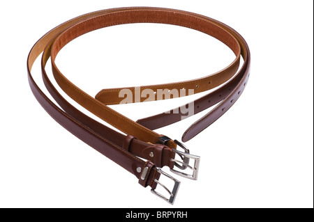 object on white - leather belt close up Stock Photo - Alamy