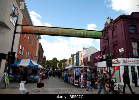 Inverness Street Market in Camden Town, usually very busy, much quieter ...