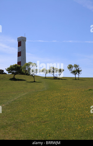 The Gribbin Daymark Tower at Gribbin Head on the South West Coast path ...