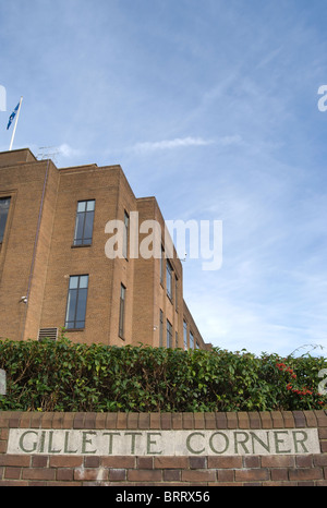 sign for gillette corner, named for the adjacent former gillette ...