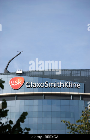 world headquarters of gsk, glaxo smith kline, above the M4 motorway on ...