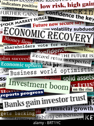 Background design of newspaper headlines about economic problems Stock ...