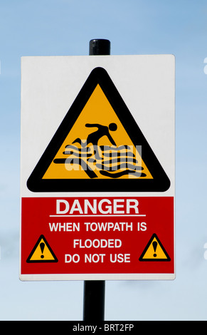 flood warning sign Stock Photo - Alamy