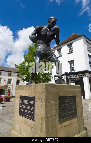 Statue of the boxer Randolph Turpin, Warwick, Warwickshire, England, UK ...