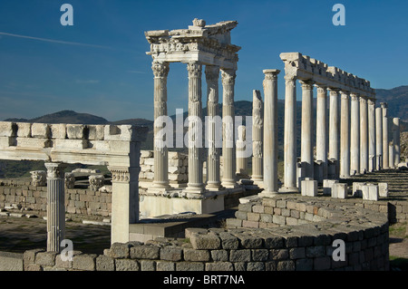 Turkey, Pergamum, the fine remains of Trajan's Temple Stock Photo - Alamy