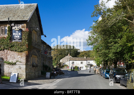 The Buck Inn pub, Malham village, Yorkshire Dales national park ...
