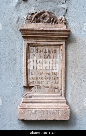 Latin inscription marble engraving wall Rome italy Rondinini Palace ...
