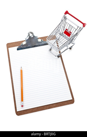 Note pad with shopping list and to do list with pencil Stock Photo - Alamy