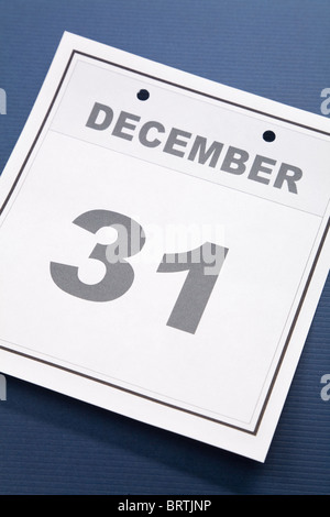 Last day of the year, calendar date December 31 for background Stock ...