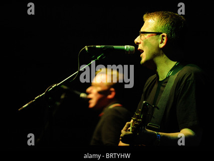 Craig Reid of Scottish band The Proclaimers perform on the Pyramid ...