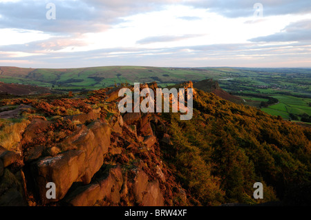 Cliff face showing the glowing sunset Stock Photo - Alamy