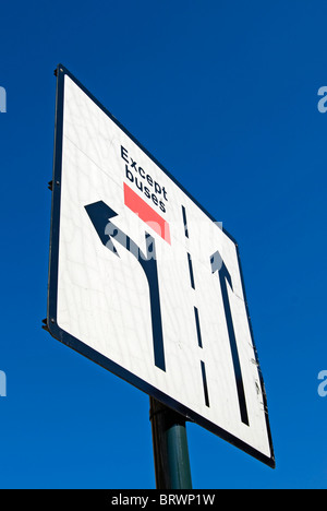 london bus lane restrictions sign post taxi cycle Stock Photo - Alamy